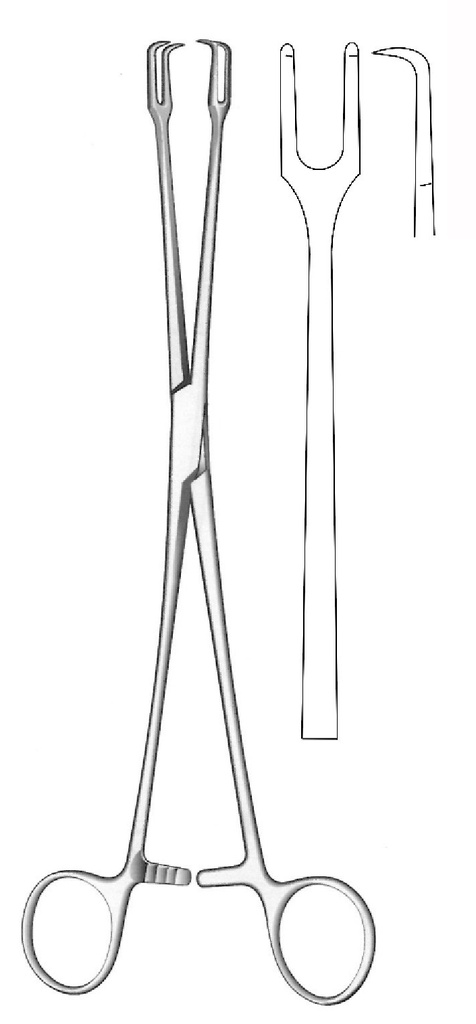 Pinza de tenáculo uterino Schroeder, recta | Surgicalmed.es